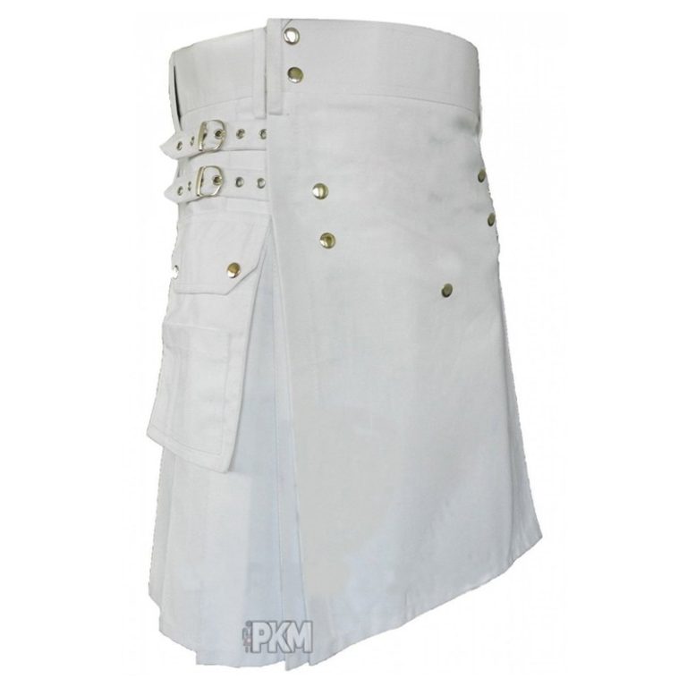 Men's White Utility Kilt